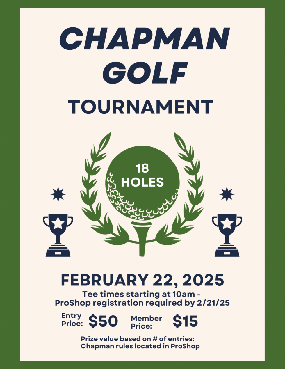 Chapman Golf Tournament Feb. 22nd | The Mook at Alderbrook